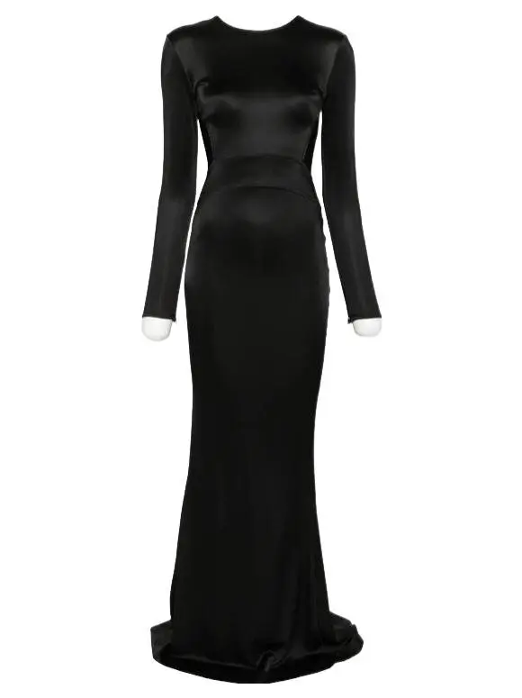 Co Open-back Cut-out Evening Gown - Black