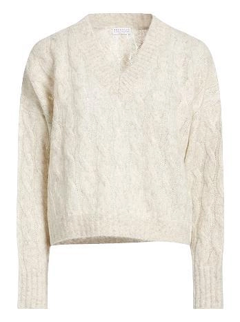 Brunello Cucinelli Cable-knit V-neck Sweater - Grey