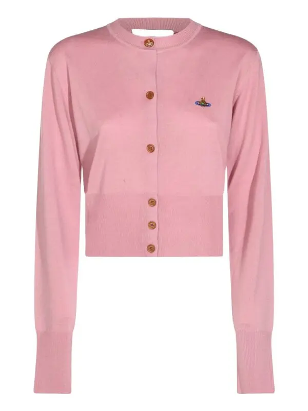 VIVIENNE WESTWOOD Long-sleeved Knitted Cardigan - Pink
