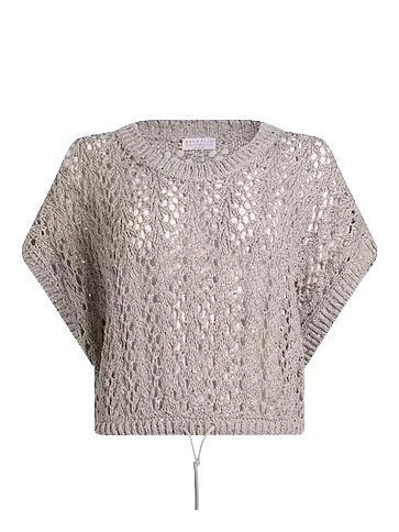 Brunello Cucinelli Solidcolor Sleeveless Knit Top - Grey