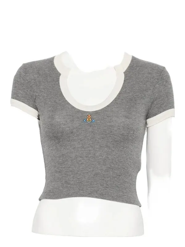 VIVIENNE WESTWOOD Orb-embroidered T-shirt - Grey
