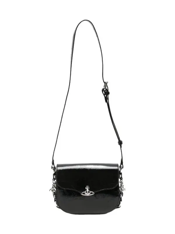 VIVIENNE WESTWOOD Orb Plaque Shoulder Bag - Black