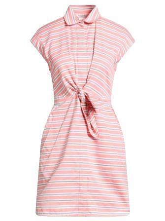 Max Mara Striped Shortsleeve Dress - Pink