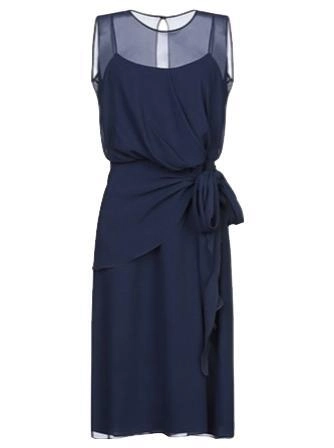 Max Mara Chiffon Sleeveless Dress - Blue