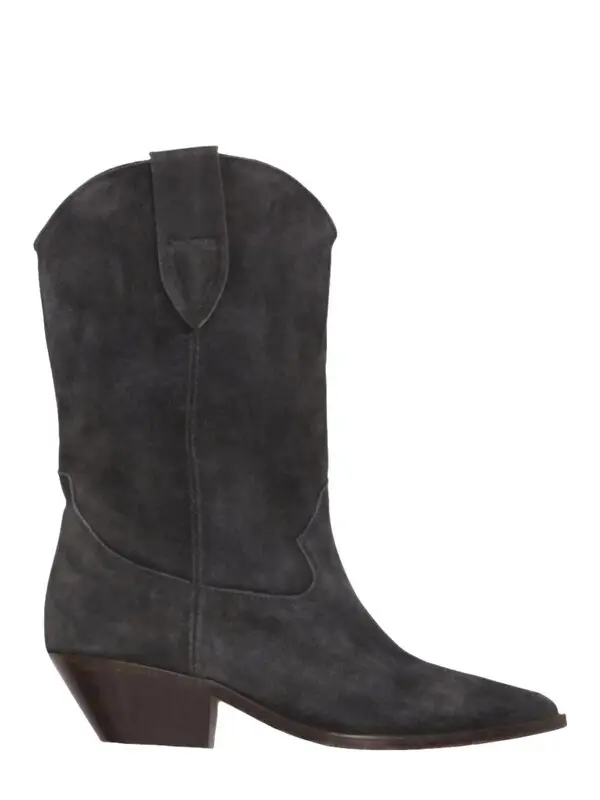 Isabel Marant Étoile Suede Calfskin Cowboy Boots - Black