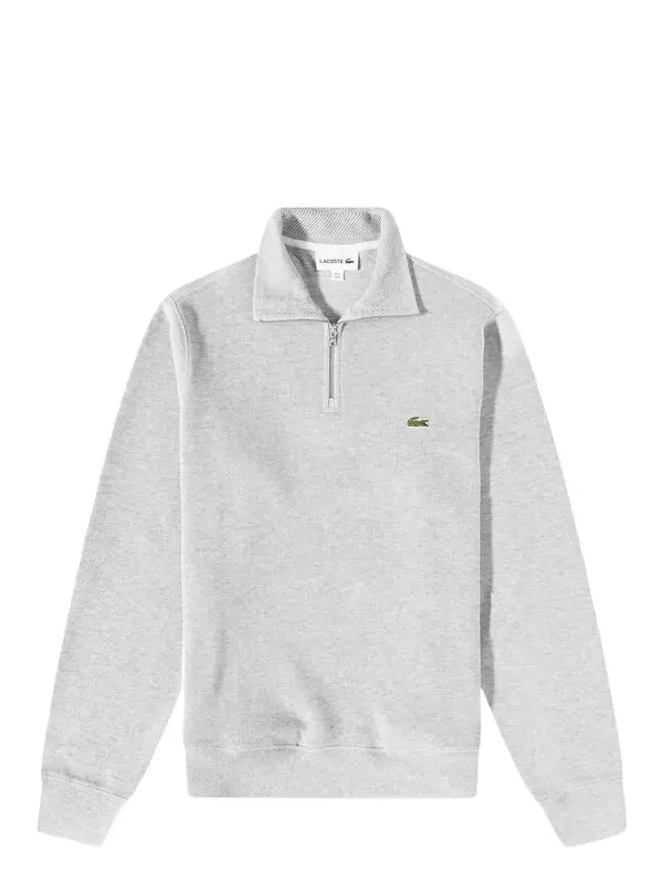 Lacoste Long-sleeved Quarter-zip Sweater - Grey