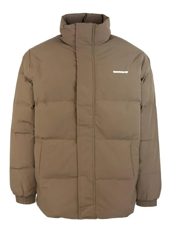Carhartt Work In Progress Logo Embroidered High-neck Padded Jacket - Brown