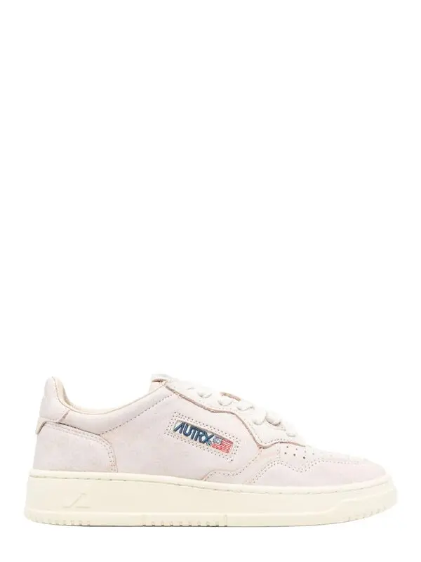 AUTRY Medalist Distressed Lace-up Sneakers - White