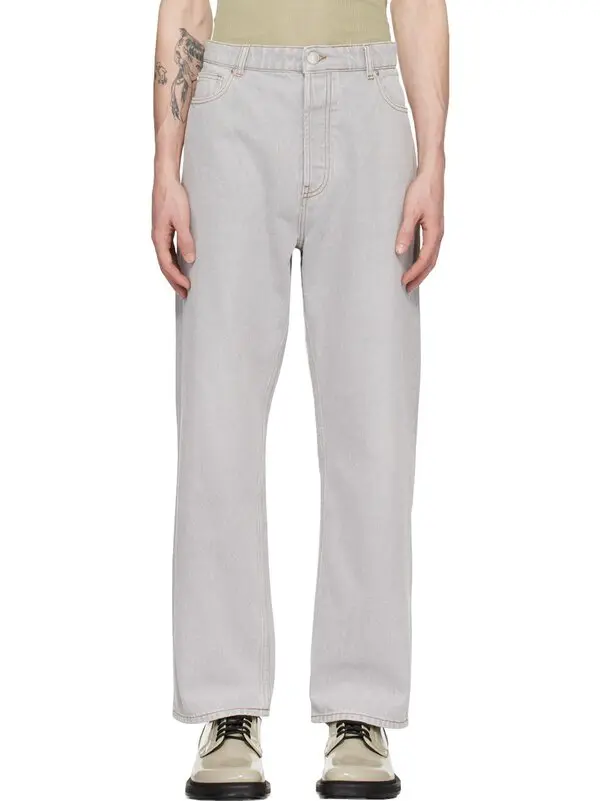 AMI Paris Straight-leg Jeans - Gray