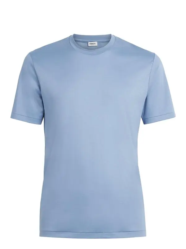 Zimmerli 286 Sea Island Round Neck T-shirt - Blue