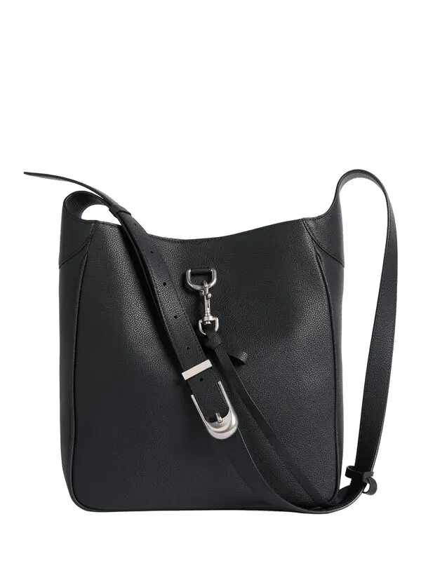 SYSTEM Leather Anchor Shoulder Bag - Black