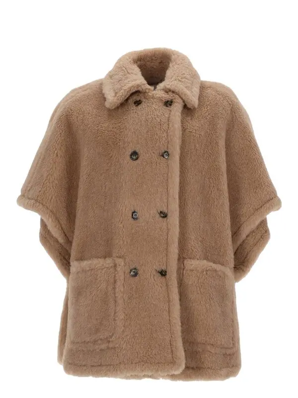 Max Mara Alpaca Wool Cashmere Silk Poncho - Cream
