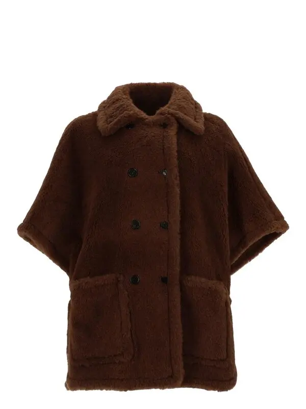 Max Mara Alpaca Wool Cashmere Silk Poncho - Brown