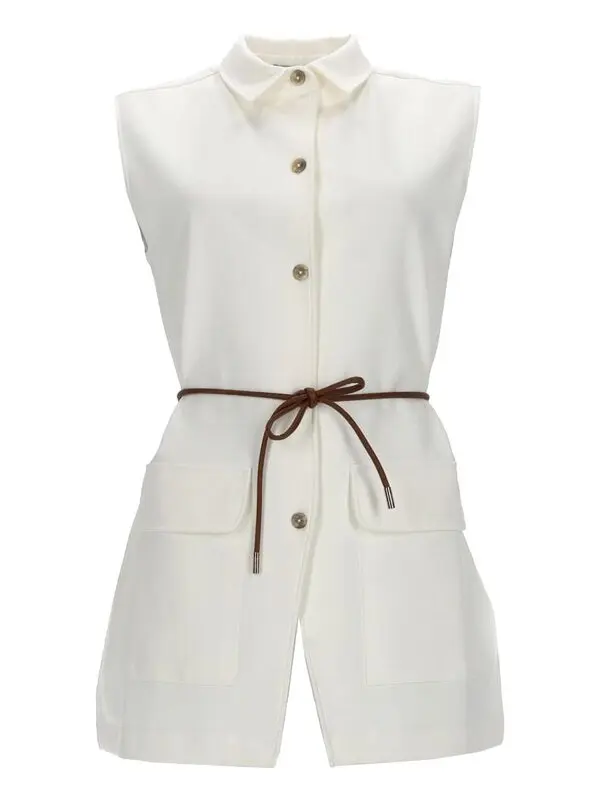 Herno Belted Vest - White