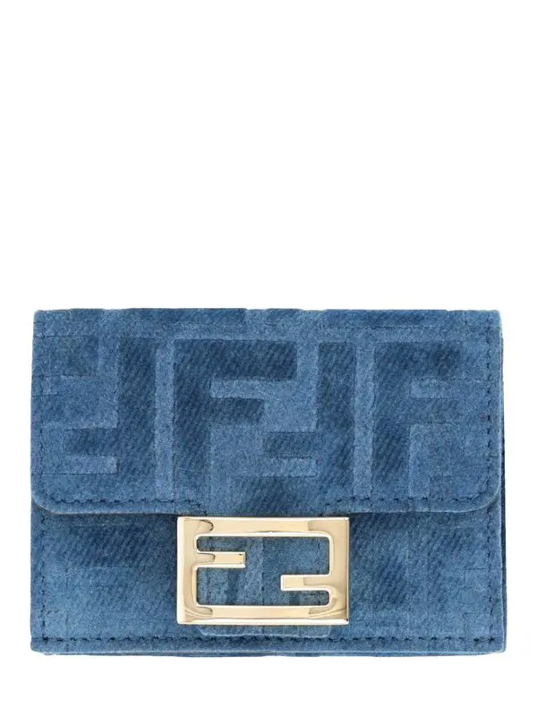 Fendi Micro Trifold Baguette Wallet - Blue