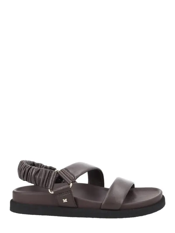 Max Mara Sandalo Macro Leather Sandals - Brown