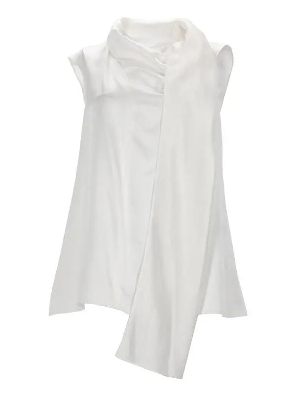 Max Mara Silk Satin Top - White