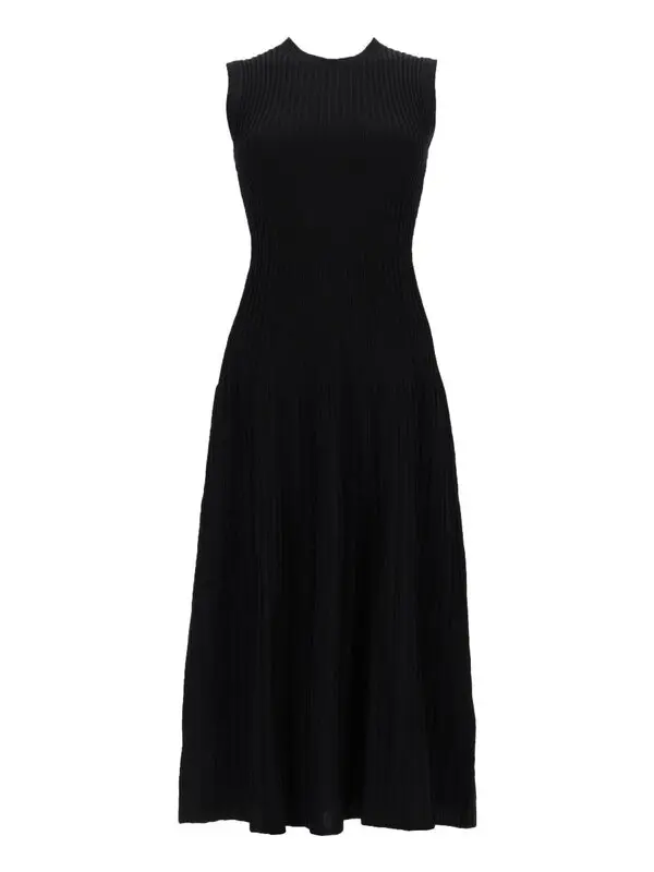 Max Mara Abito In Filato Di Viscosa Crêpe - Black