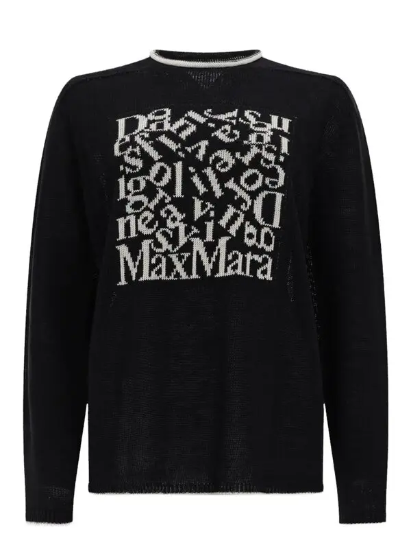 Max Mara Linen Crewneck Sweater - Black