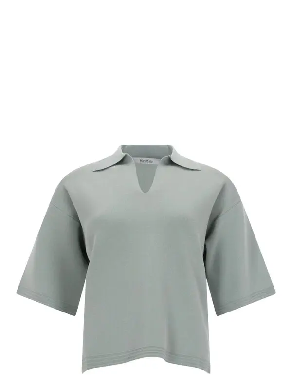 Max Mara Viscose Polo Top - Green
