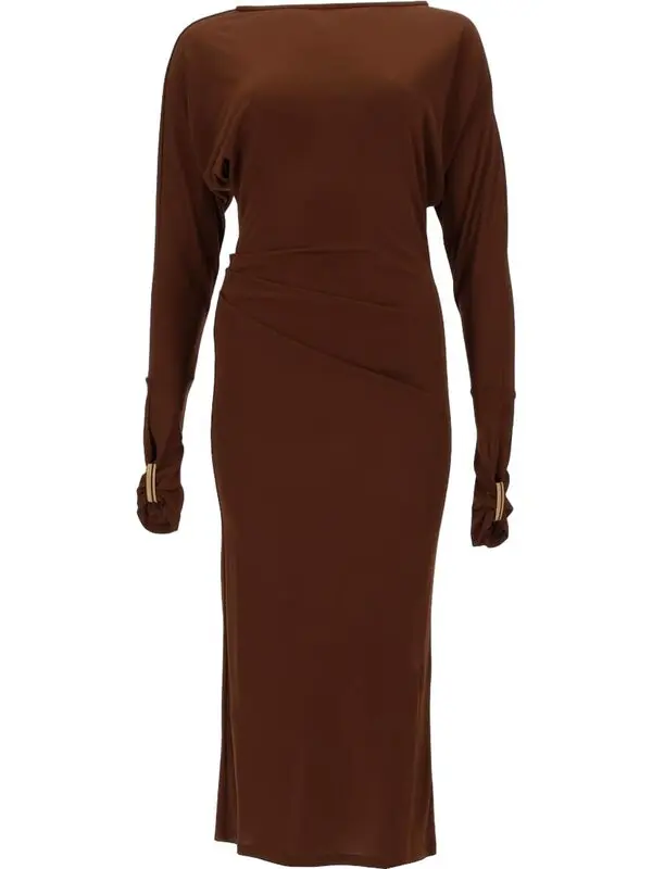 Max Mara Salvo Draped Dress - Brown