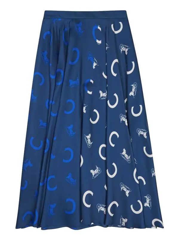 Celine Gonna In Twill Di Seta - Blue