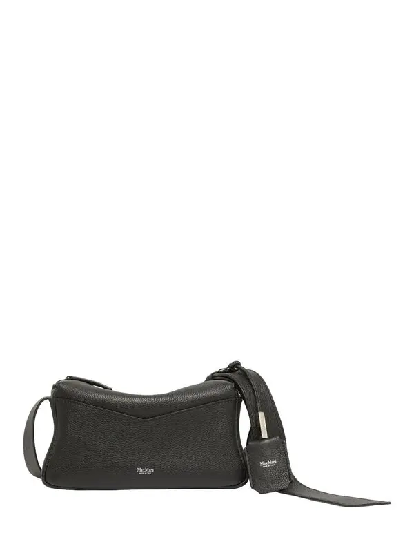 Max Mara Leather Shoulder Bag With Logo - Black
