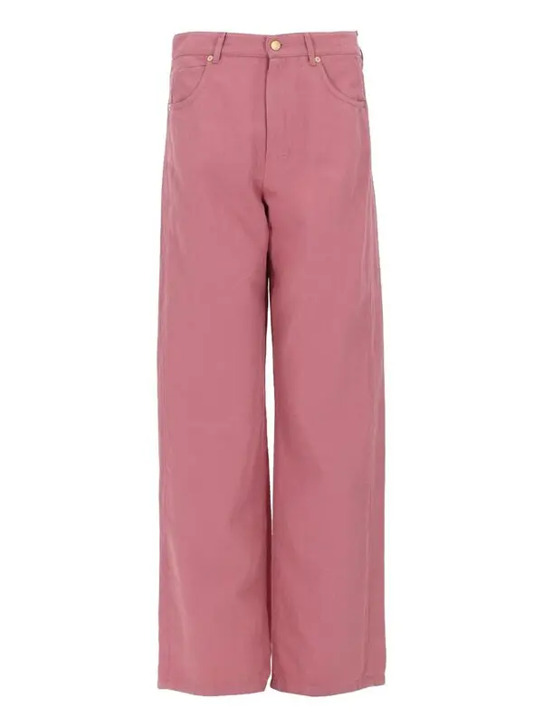 Max Mara Cotton And Linen Five Pocket Trousers - Pink