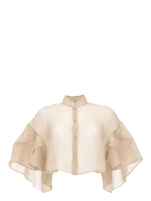 Max Mara Silk Organza Cape - Cream