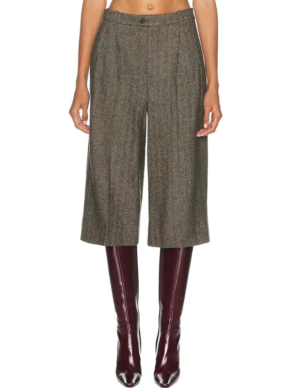 Saint Laurent Wool Tailored Bermuda Short - Brown