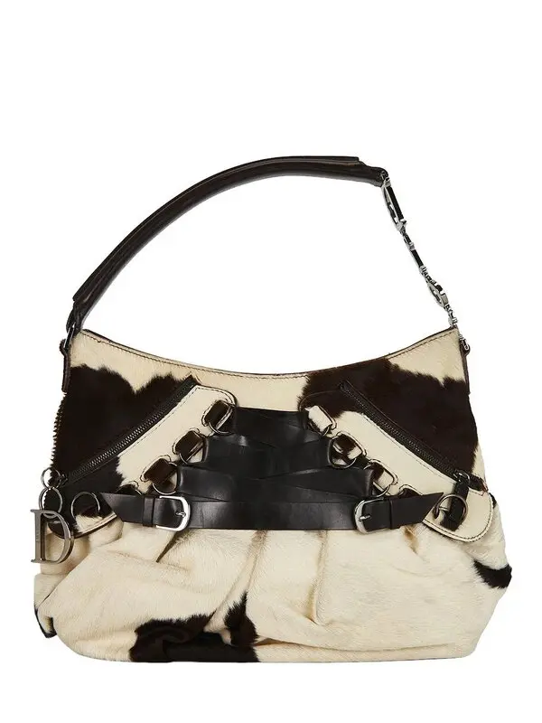 Dior Ponyhair Ballet Corset Shoulder Bag - Black