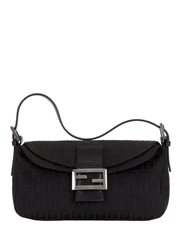 Fendi Zucca Baguette Shoulder Bag - Black