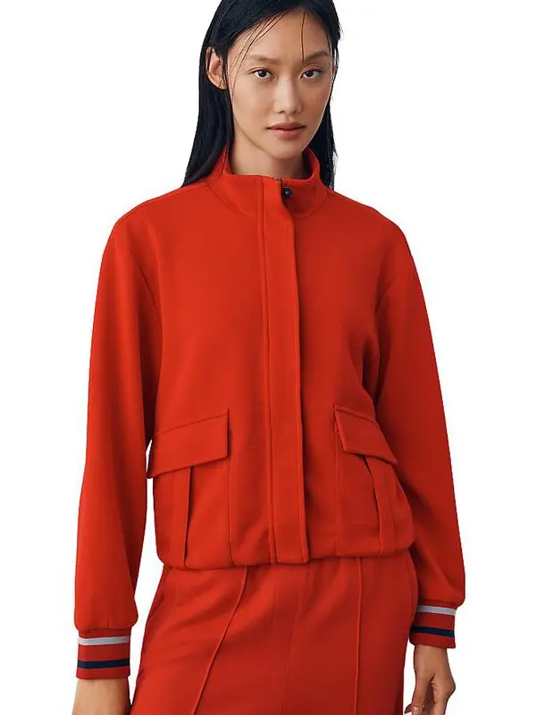 Bernardo Cinched Scuba Jacket - Red