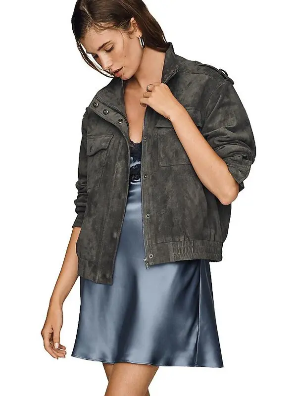 DOLAN LEFT COAST Faux-suede Utility Jacket - Grey