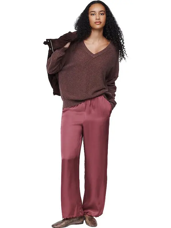 Anthropologie Lyrebird Silky Scalloped Pant - Bronze