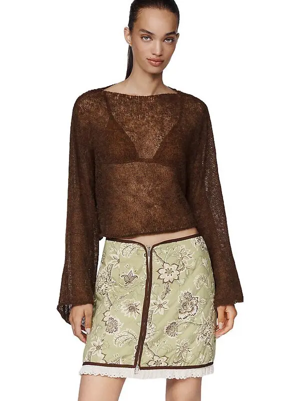 Love The Label Ayla Mi Skirt - Green Pattern