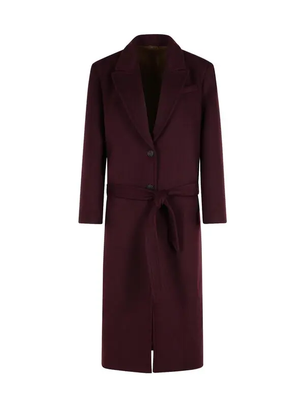 Attico Virgin Wool Blend Long Coat - Multicolor