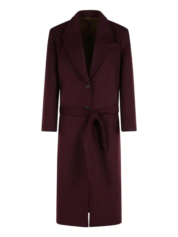 Attico Virgin Wool Blend Long Coat - Multicolor