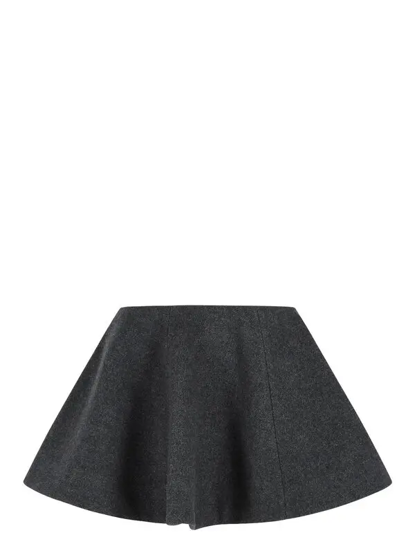 GANNI Wool Blend Miniskirt - Gray