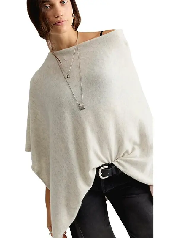 LOOK BY M Simply Cashmere Poncho - Stone