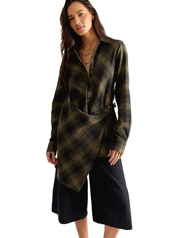 NICHOLAS K Pierre Asymmetric Shirt - Moss/black