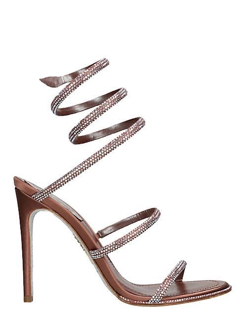 Rene Caovilla Cleo 105 Leather Heeled Sandals - Brown/oth