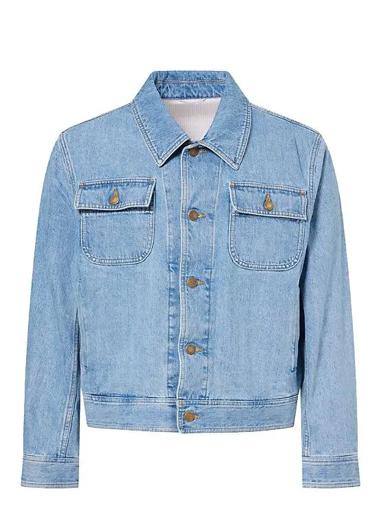 Thom Browne Backstrap Denim Jacket - Light Blue