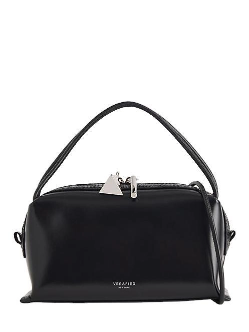 VERAFIED Mini Leather Top-handle Bag - Black Lizard
