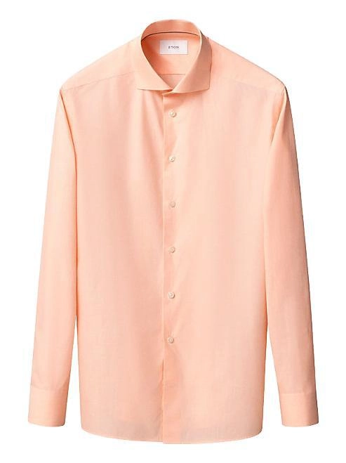 Eton Spread-collar Contemporary-fit Cotton-poplin Shirt - Orange