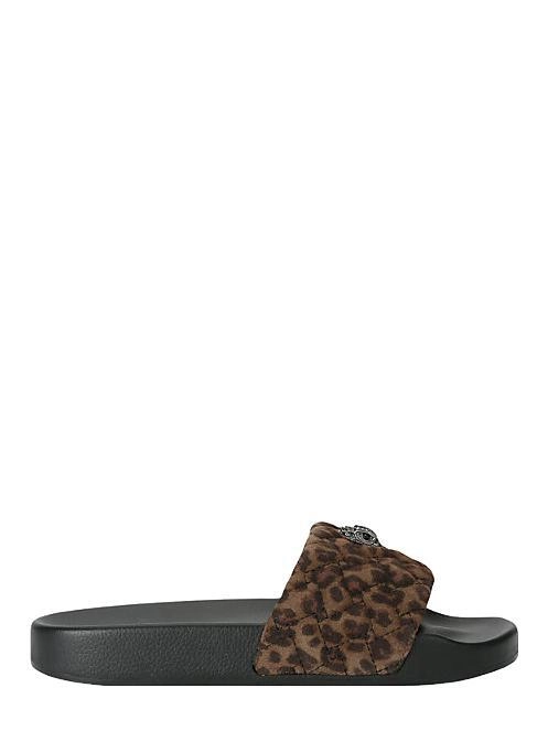 Kurt Geiger Suede Leopard Print Slides - Brown/oth