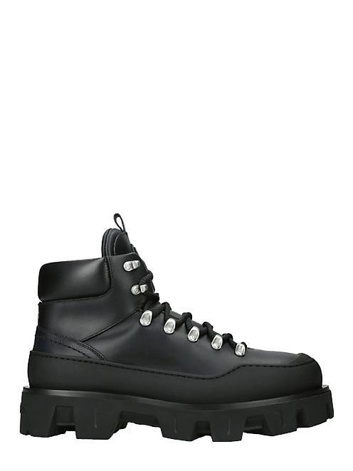 Moncler Peak Trek Leather Hiking Boots - Black