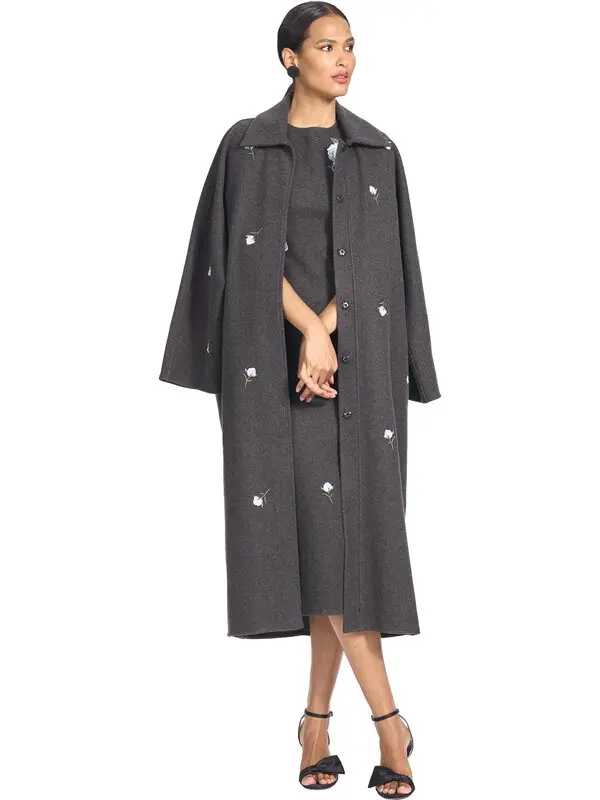 Sachin & Babi Embroidered Alessandra Coat - Graphite