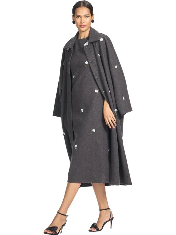 Sachin & Babi Embroidered Knit Wool Coat - Graphite