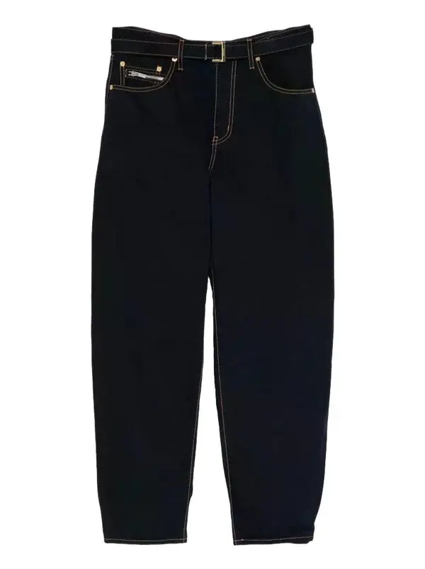 Sacai Belted Tapered Jeans - Blue